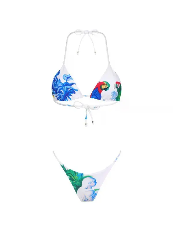 AMIR SLAMA Floral-print Bikini - White