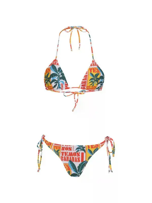 AMIR SLAMA Printed Side-tie Bikini - Yellow