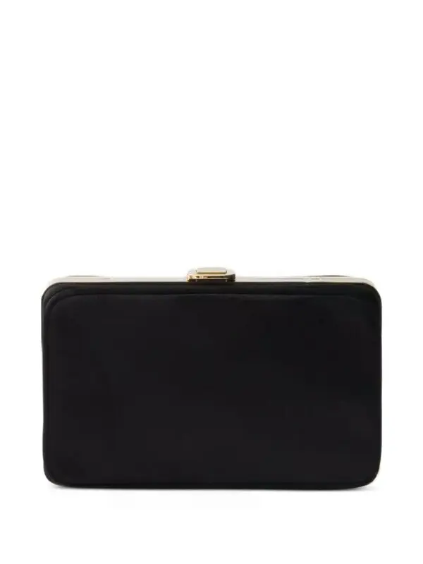 Prada Satin Mini-clutch With Shoulder Strap - Black