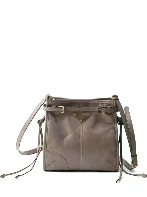 Prada Bonnie Leather Mini Shoulder Bag - Grey