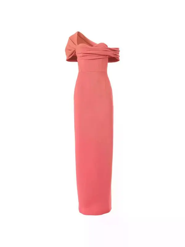 Carolina Herrera Draped Off-shoulder Column Gown - Pink