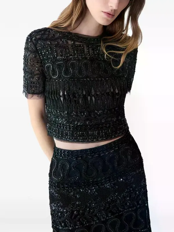 Carolina Herrera Embroidered Tulle Midi Skirt