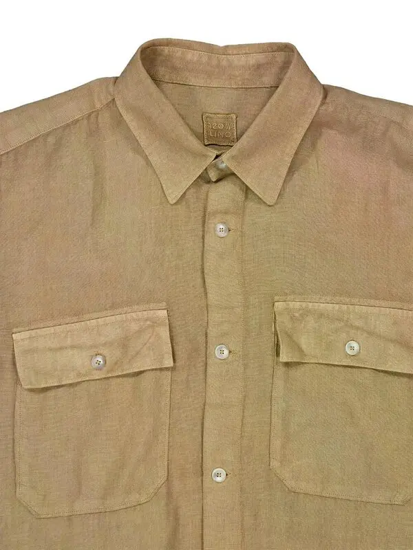 120% Lino Buttoned Flap-pockets Linen Shirt