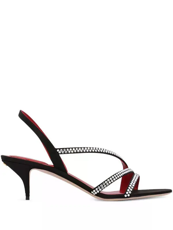 Valentino Garavani 55mm Crystal-embellished Heeled Sandals - Black