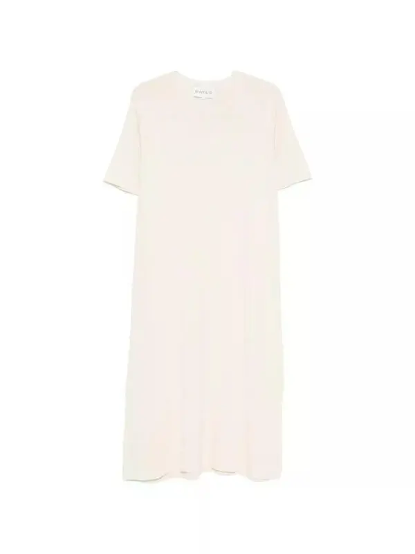 Eric Bompard Crew-neck Short-sleeves Midi Dress - Neutrals