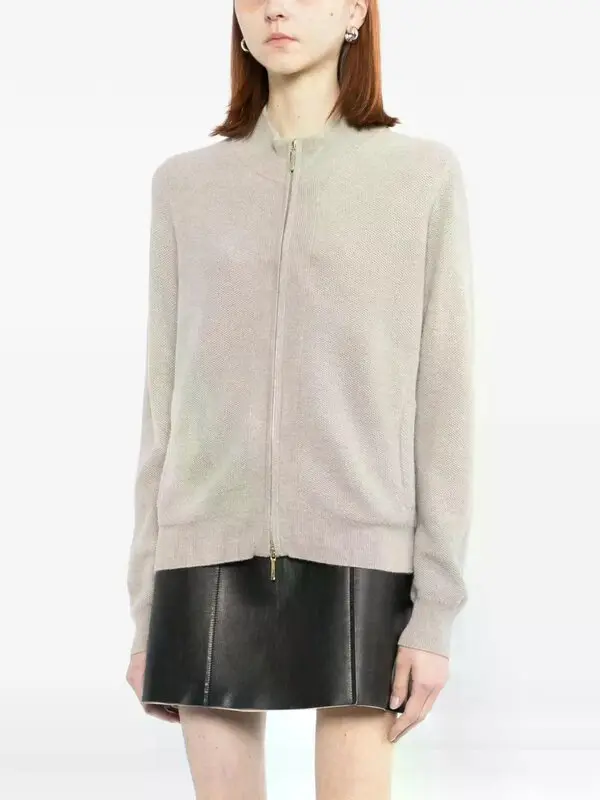 N.peal Honeycomb Zip-up Cardigan