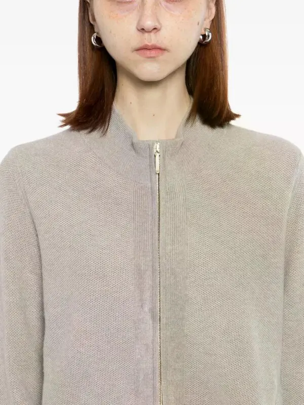 N.peal Honeycomb Zip-up Cardigan