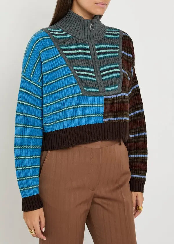 Staud Hampton Striped Cotton-blend Jumper
