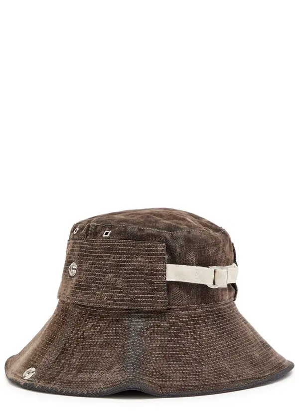 Jacquemus Flocked Denim Bucket Hat - Khaki