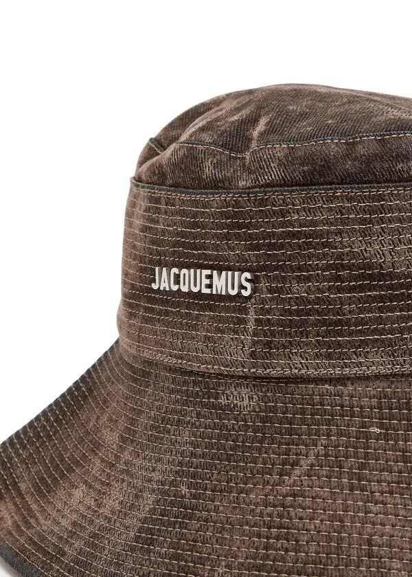 Jacquemus Flocked Denim Bucket Hat - Khaki
