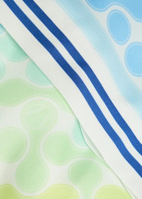 Casablanca Tennis Tile Patterned Silk Shorts