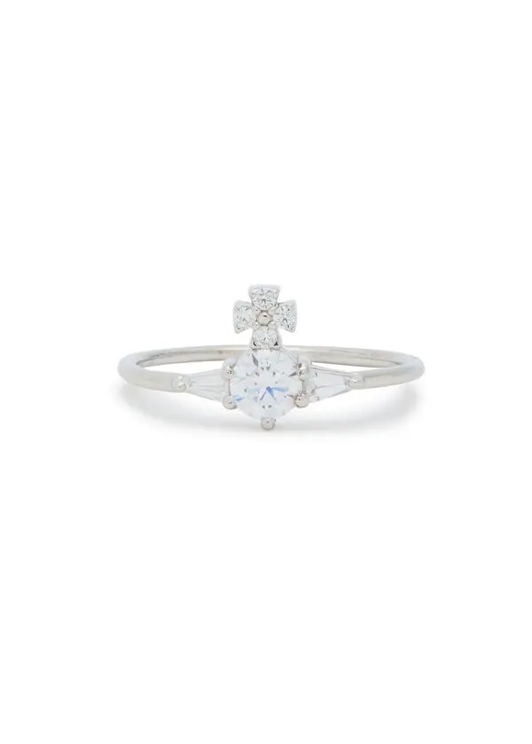 VIVIENNE WESTWOOD Ofelia Crystal-embellished Ring - Silver