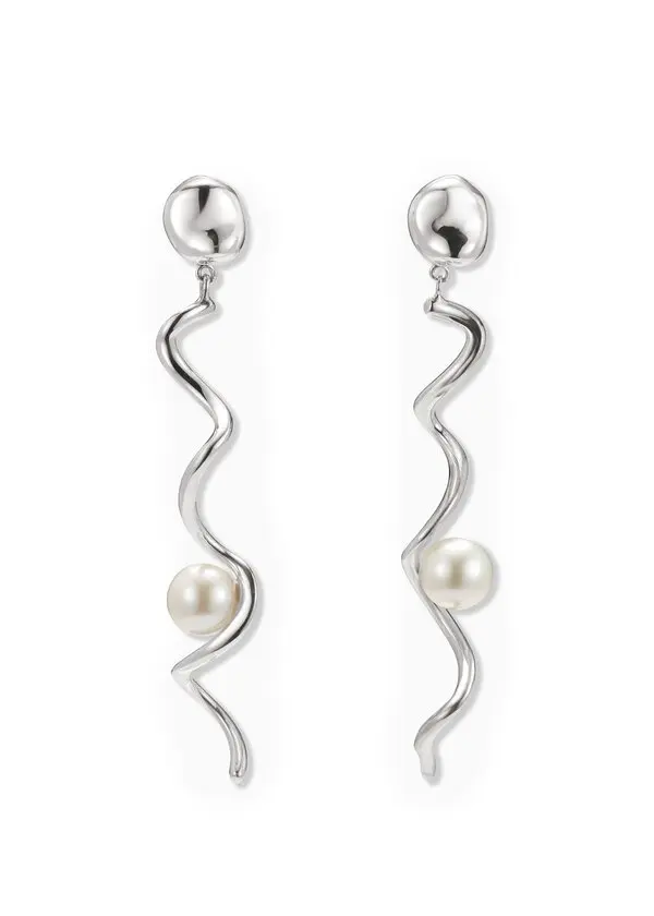 Agmes Teneille Sterling Drop Earrings - Silver