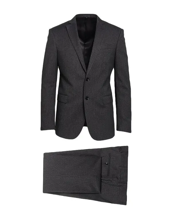 TRUSSARDI Suit Charcoal Size Cotton, Wool, Elastane