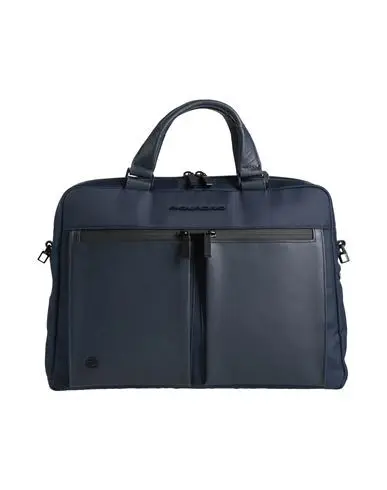 PIQUADRO Handbag Nylon, Cow Leather, Polyester, Metal - Navy