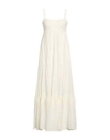 TWINSET U & B Maxi Dress Ivory Size Cotton, Polyamide - White