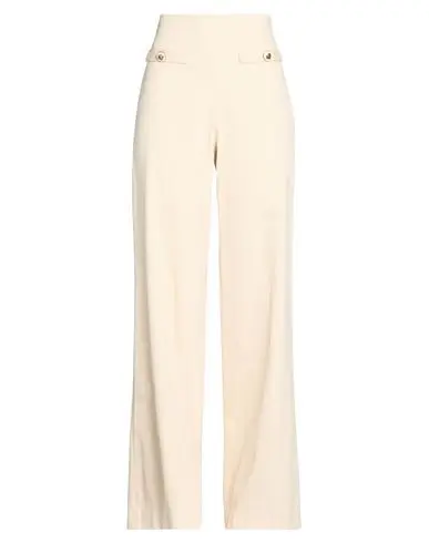 Sandro Cotton Straight-leg Pants With Button Embellishments - Sand