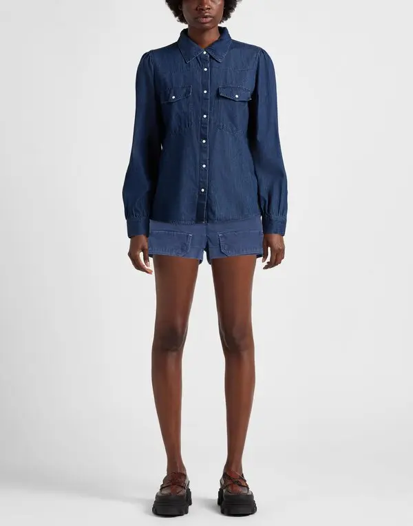 Sandro Cotton Gabardine High Waisted Shorts