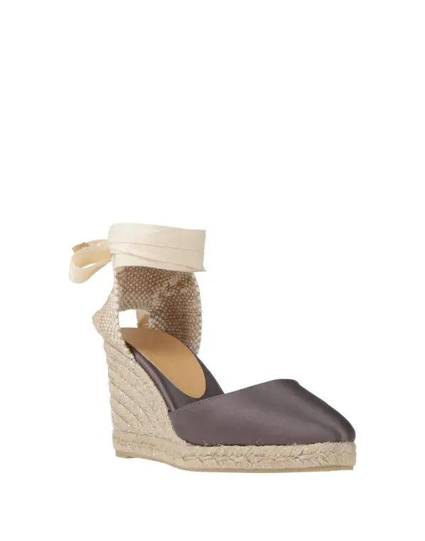 CastaÑer Espadrille Wedge With Ankle Tie - Grey