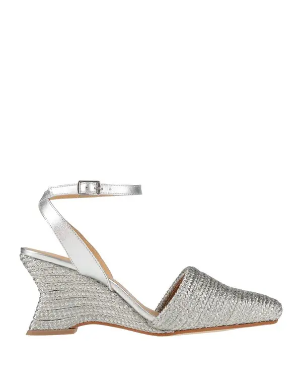 CastaÑer Textile Fibers Wedge Pumps With Buckle Ankle Strap