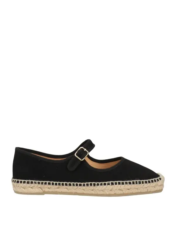 CastaÑer Canvas Espadrille Flats With Buckle Fastening - Black