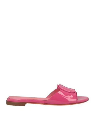 Santoni Leather Slide Sandals - Fuchsia