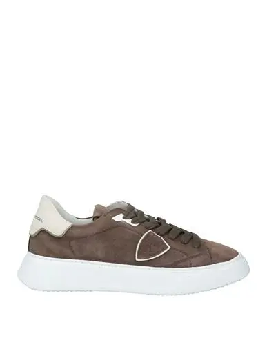 Philippe Model Temple Sneakers Dark Size Leather, Textile Fibers - Brown