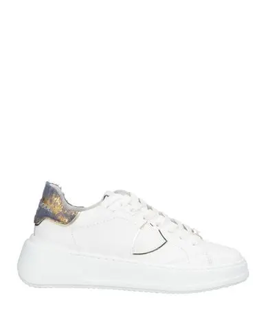 Philippe Model Tres Temple Sneakers Size Leather, Textile Fibers - White