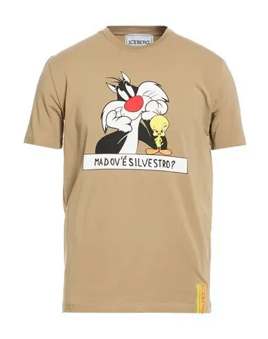 Iceberg T-shirt Jersey Looney Tunes T-shirt Khaki Size Cotton, Elastane - Beige