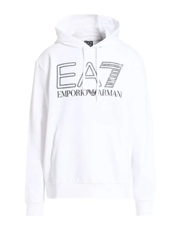 EA7 Cotton Elastane Hoodie - White
