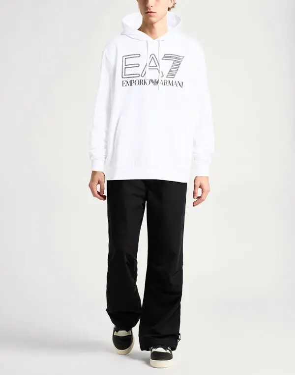 EA7 Cotton Elastane Hoodie - White