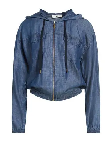TWINSET Lyocell And Cotton Hooded Sweatshirt - Blue