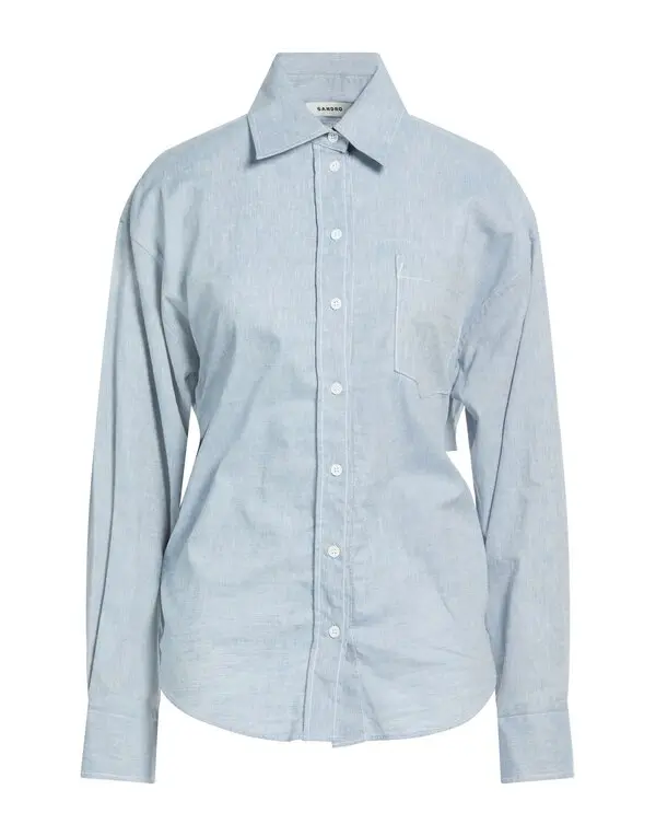 Sandro Shirt In Light Cotton, Linen, And Elastane