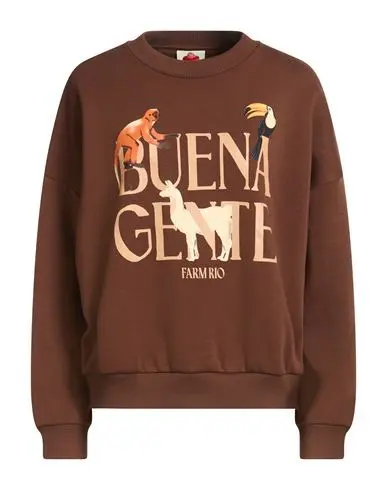 Farm Rio Buena Gente Pull Sweatshirt Size Polyester, Cotton, Elastane - Brown
