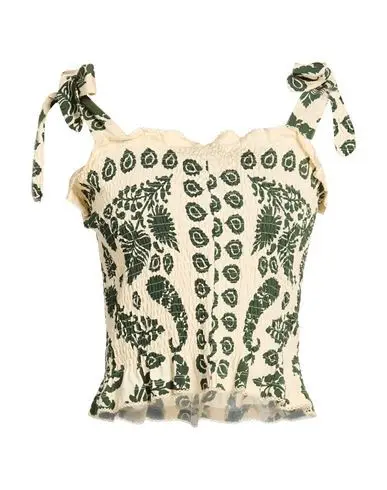 Sandro Paisley-print Shirred Viscose Top - Ivory