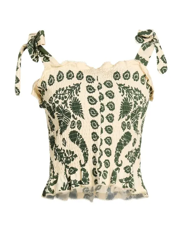 Sandro Paisley-print Shirred Viscose Crop Top