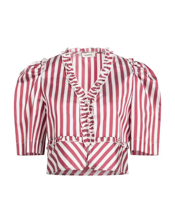Sandro Ruched Striped Shirt