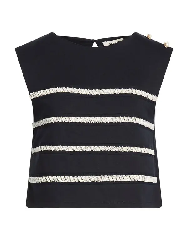 Sandro Top In Cotton And Polyester