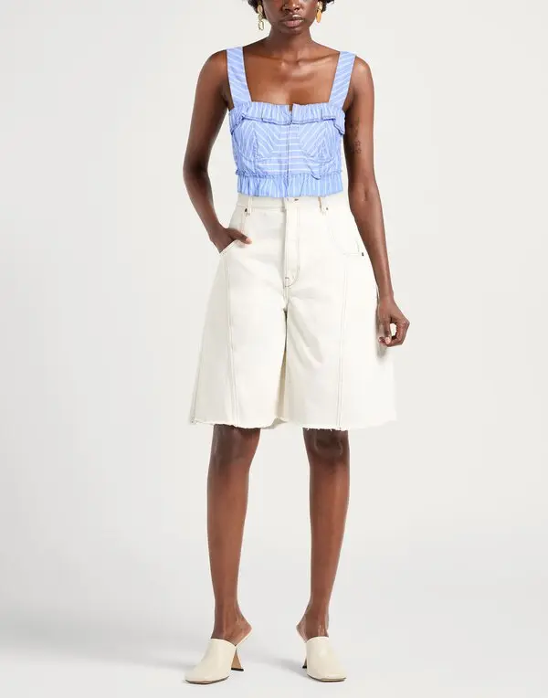 Sandro Striped Woven Crop Top