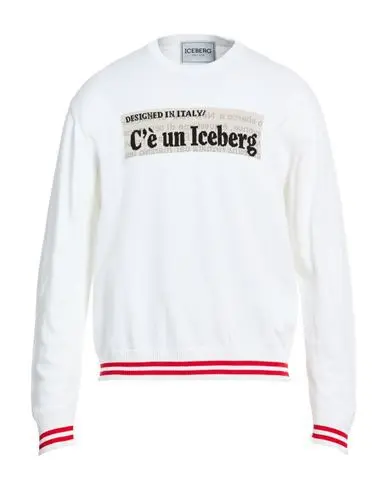 Iceberg Maglia Girocollo Sweater Size Cotton, Polyamide - White