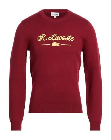 Lacoste Sweater Burgundy Size Wool, Cotton, Polyamide - Red