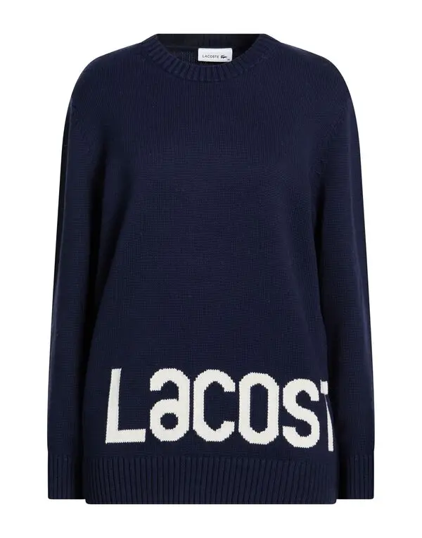 Lacoste Sweater In Cotton And Wool - Navy