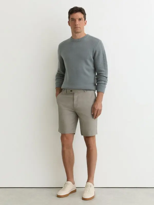 REISS Dobby Weave Short - Sage Green