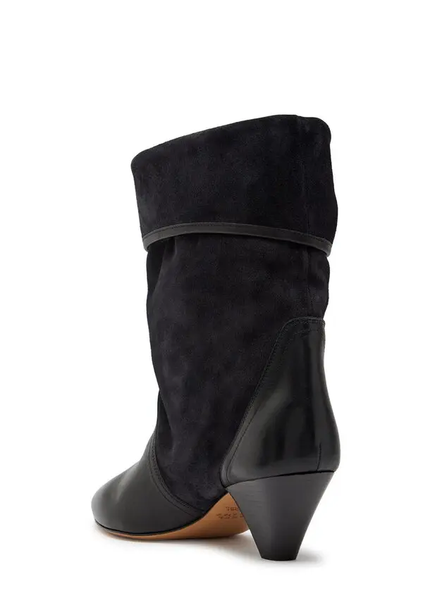 Isabel Marant Étoile Darner Buckle Suede Mid-calf Boots - Black