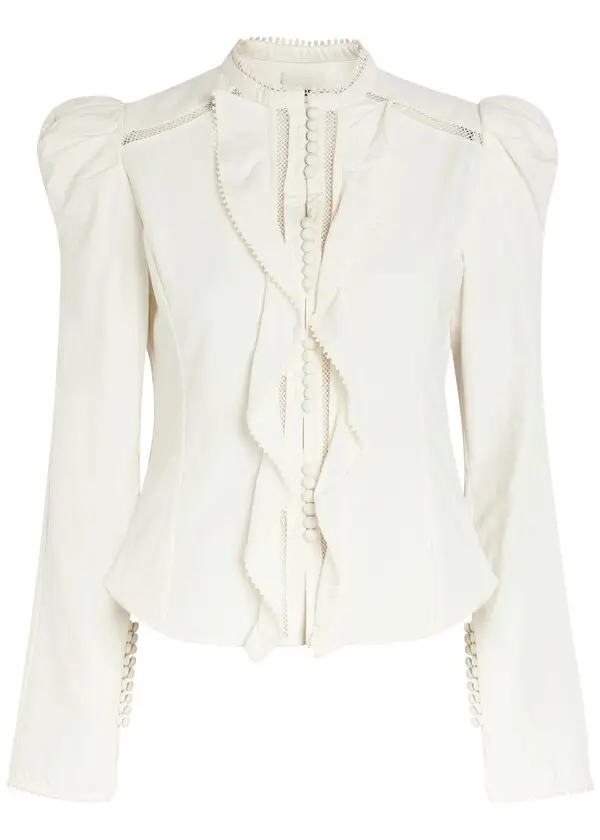 Isabel Marant Calina Picot Lace Cotton Blouse - White