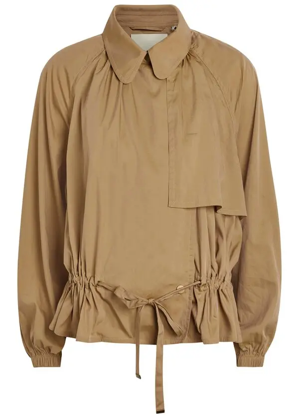 Isabel Marant Gwenola Drawstring Woven Trench Jacket - Khaki
