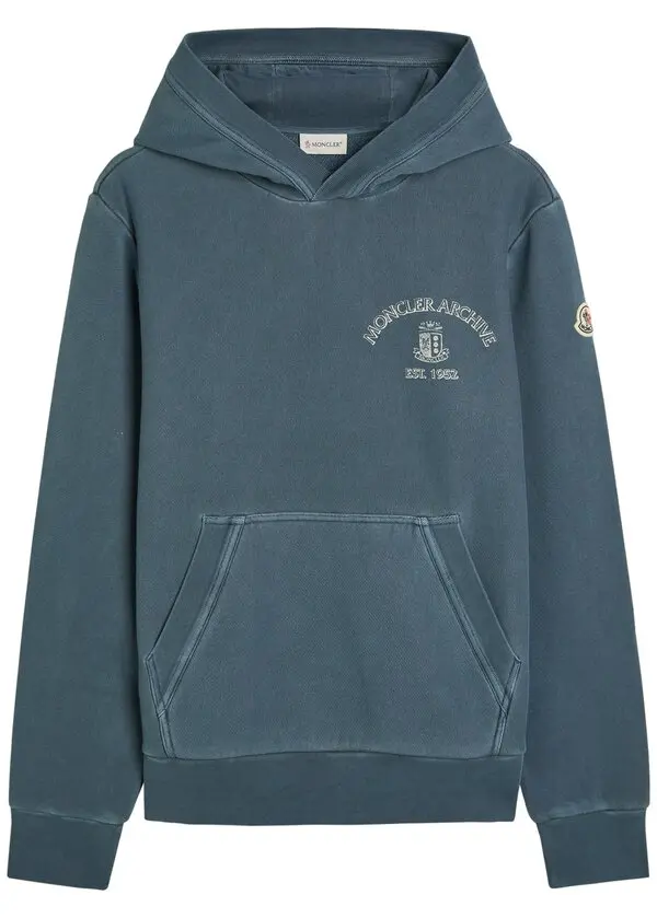 Moncler Logo Cotton Sweatshirt - Blue