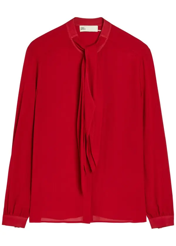 Tory Burch Scarf-effect Georgette Blouse - Red