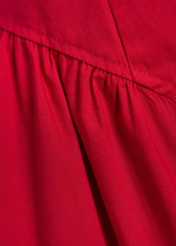 Staud Stretch-cotton Poplin Mini Dress - Red