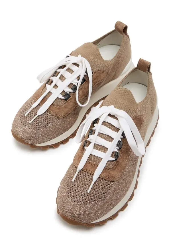 Brunello Cucinelli Metallic Knit Sneakers